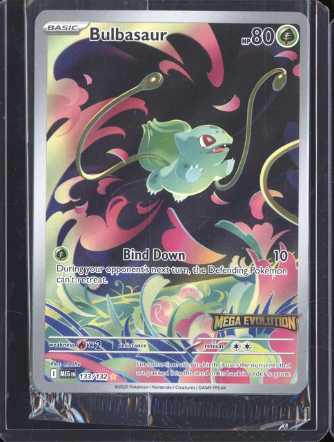 BULBASAUR 2025 POKEMON Mega Evolutions MEG 133/132 Box Topper Stamp ...
