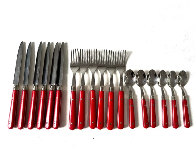EME BESTECK INOX 18/10 Edelstahl rostfrei Rot 18-teilig Made in Italy ...