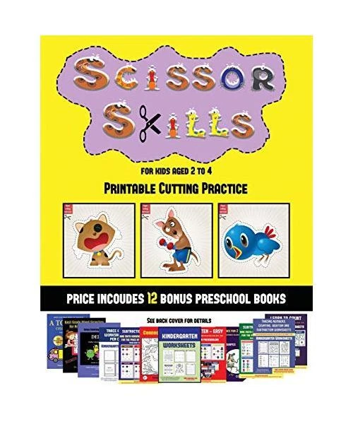 PRINTABLE CUTTING PRACTICE (Scissor Skills for Kids Aged 2 to 4): 20 ...