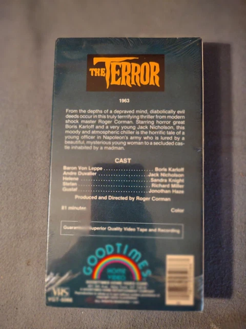 THE TERROR BORIS Karloff Jack Nicholson 1963 horreur d'Halloween (VHS ...