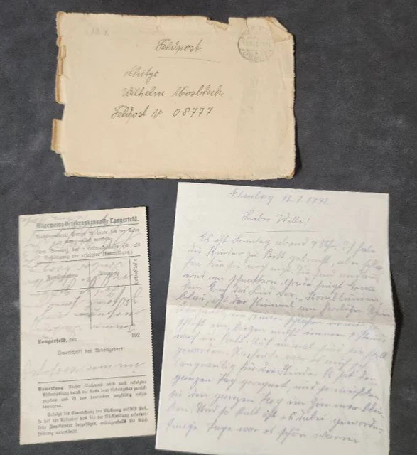 WW2 WWII NAZI Germany 1942 war time soldiers Military Feldpost mail ...