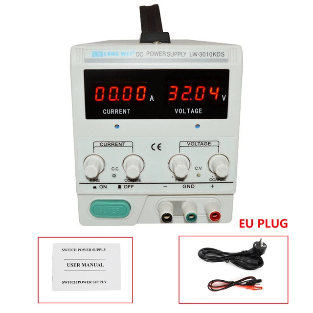 LABORNETZGERÄT LABORNETZTEIL DC Netzgerät Einstellbar 0-30V 0-10A LW ...