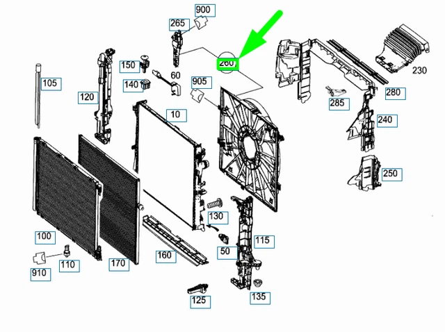 NUOVO REFRIGERATORE MOTORE Mercedes-Benz S W222 Blower A0999069000 ...