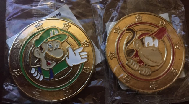 WONDER BALL SUPER mario coin: Luigi and Diddy Enamel versions in ...