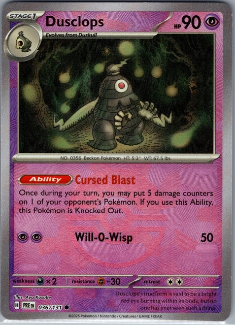 DUSCLOPS 036/131 COMMON - Pokemon SV: Prismatic Evolutions - Pokeball ...