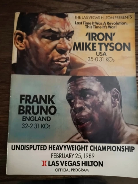 IRON MIKE TYSON vs Frank Bruno Official Program Las Vegas Hilton Feb ...