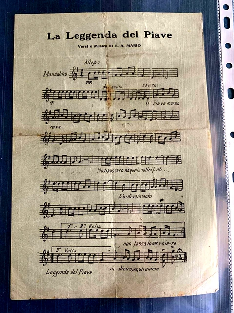SPARTITI MUSICALI - copiella - La Leggenda del Piave - Casa Edi. Mario ...