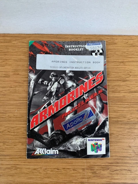 NINTENDO 64 ARMORINES Project SWARM Instruction Manual Video Game ...