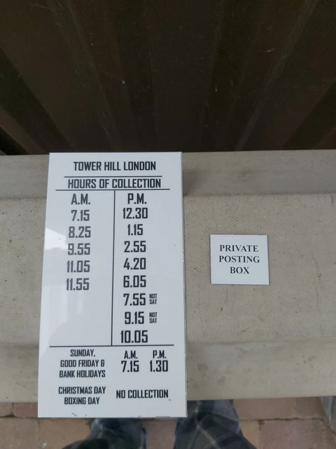 ROYAL MAIL EIIR Post Box Door Insert Sign Collection Time plate ...