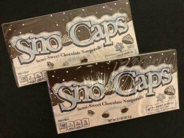 SNO CAPS SEMI-SWEET Chocolate Nonpareils -Theater Box Size- {LOT OF 2 ...