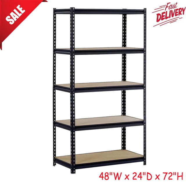 5 SHELF HEAVY Duty Storage Shelving Unit Steel Organizer Rack 48"W x 24 ...