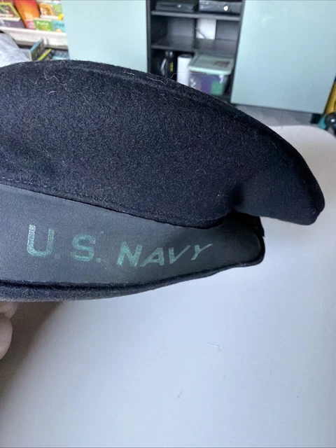 WW2 US NAVY Enlisted Wool Sailor Beret Donald Duck Flat Cap Named ...