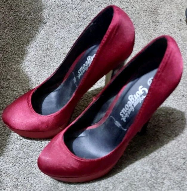 NEW LOOK RED Satin Court Shoes Size 5 £1.75 - PicClick UK