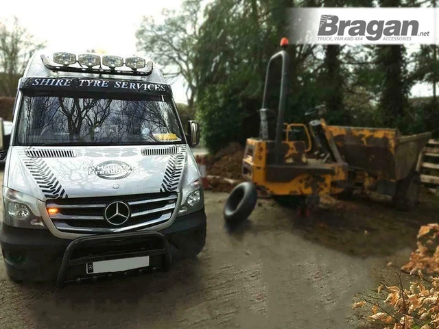 ROOF BAR B1 + LED To Fit Mercedes Sprinter 2006 - 2014 Front Medium ...