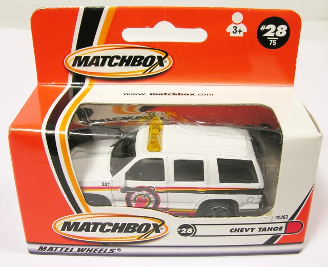 MINT MATCHBOX 28 Chevy Tahoe Chevrolet Police In Unopened Box £4.50 ...