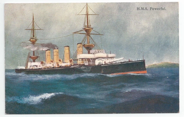 HMS POWERFUL POWERFUL class Protected Cruiser Royal Navy PC £10.00 ...
