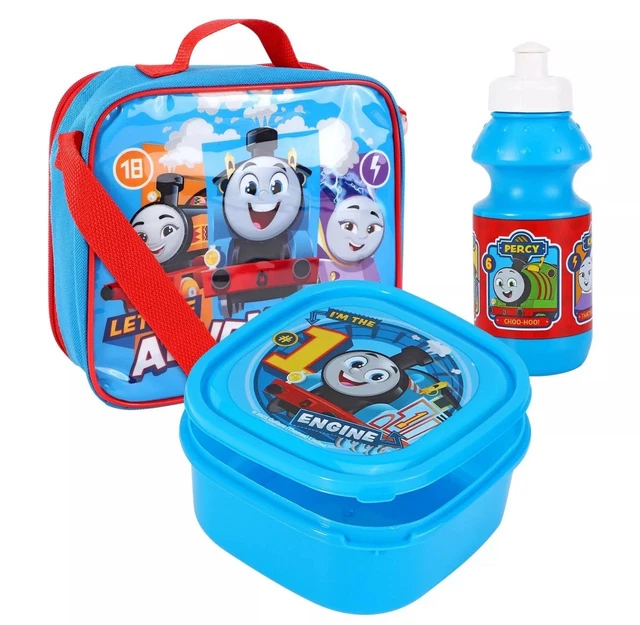 THOMAS & FRIENDS Lunch Bag Insulated 3 Piece Set Boys Blue Tank Engine ...