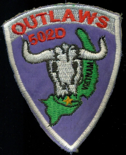 US ARMY A Co 502nd Aviation Battalion "OUTLAWS" Vietnam Patch EUR 1,34 ...