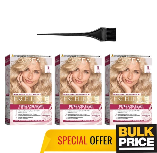 L'ORÉAL PARIS EXCELLENCE Creme 9 Very Light Blonde Hair Color 3-Pack £ ...
