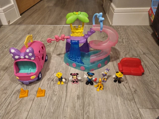 DISNEY MICKEY MOUSE Clubhouse Minnie Mouse Van Figures & Playset Toy ...