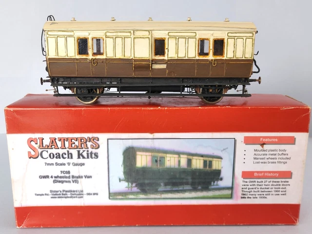 O GAUGE SLATERS COACH KITS 7C05 GWR 4 Wheel Brake Van - Brass & Plastic ...