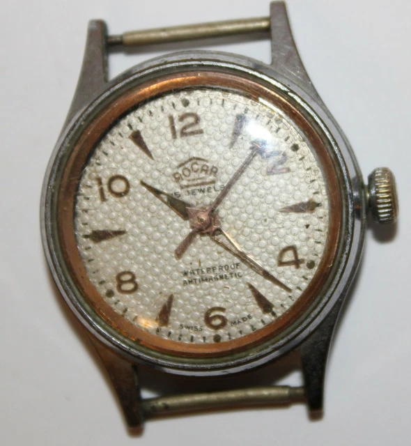 ROCAR BREVETE 15 Jewels Vintage wrist watch Swiss made used not running ...