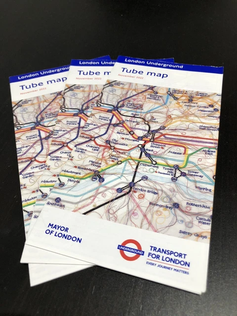 LONDON UNDERGROUND TUBE Map - NEW November 2022 - 3 Pack - TFL Current ...