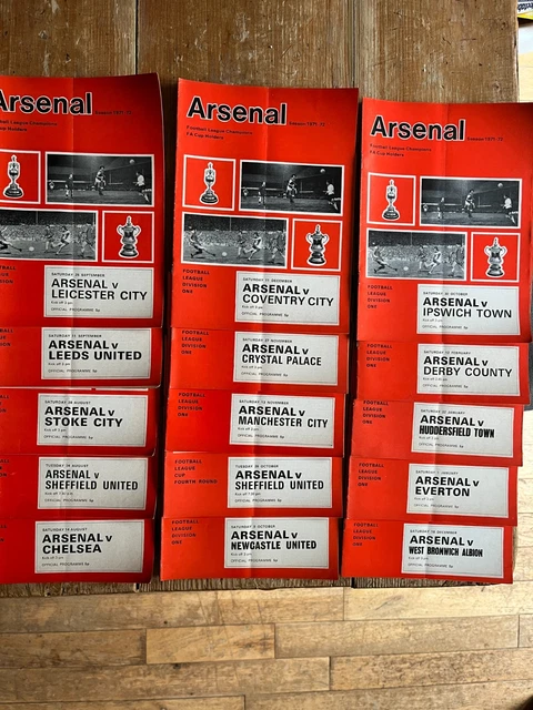 COLLECTION OF 28 Arsenal Programmes from the 1971-72 Season £10.78 ...
