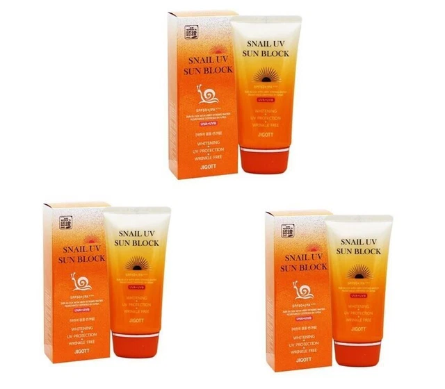 [JIGOTT] SNAIL UV Sun Block SPF50+/PA+++ 70ml*3ea Korean Sunscreen EUR ...