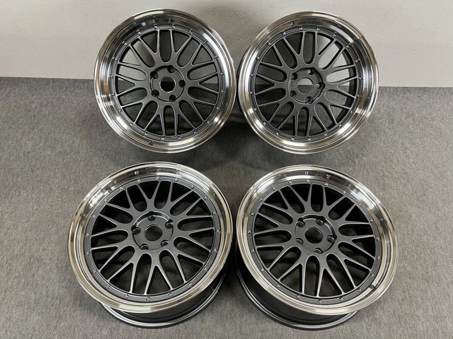 JDM STOCK 4WHEELS set mesh gunmetal 19 inch 8.0J/9.5J +45/+38 PCD114.3 ...
