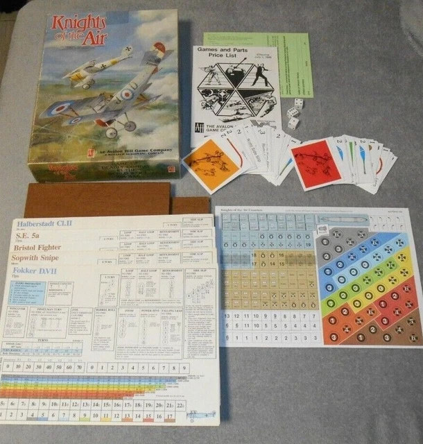 KNIGHTS OF THE Air WWI Avalon Hill 1986 WW1 Red Baron Boardgame ENGLISH ...