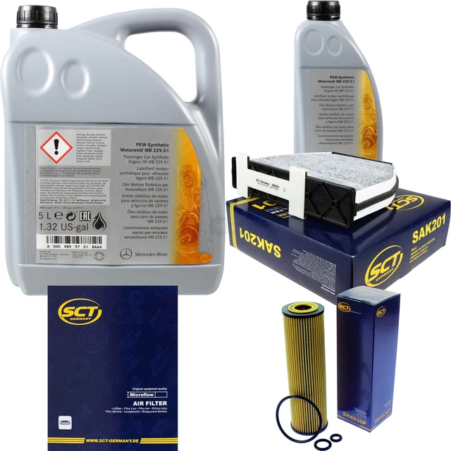 INSPECTION SET 6L D'huile Pour Mercedes 229.51 5W30 + SCT Filtre ...