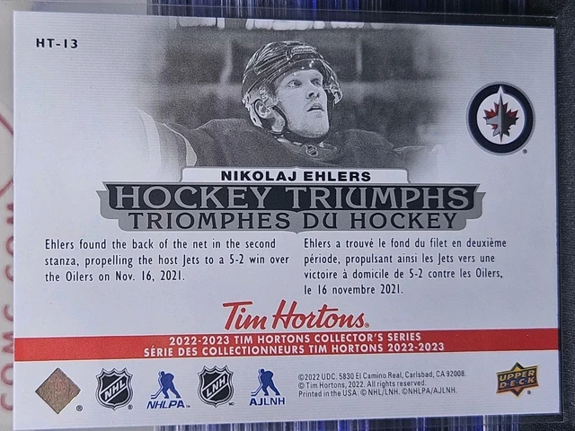 22-23 TIM HORTON'S Nikolaj Ehlers Hockey Triumphs 🚨🚨🚨 Winnipeg Jets $2. ...