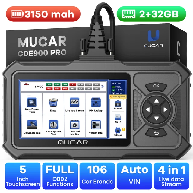 MUCAR CDE900 PRO OBD2 Scanner Car Diagnostic Tool Code Reader All ...