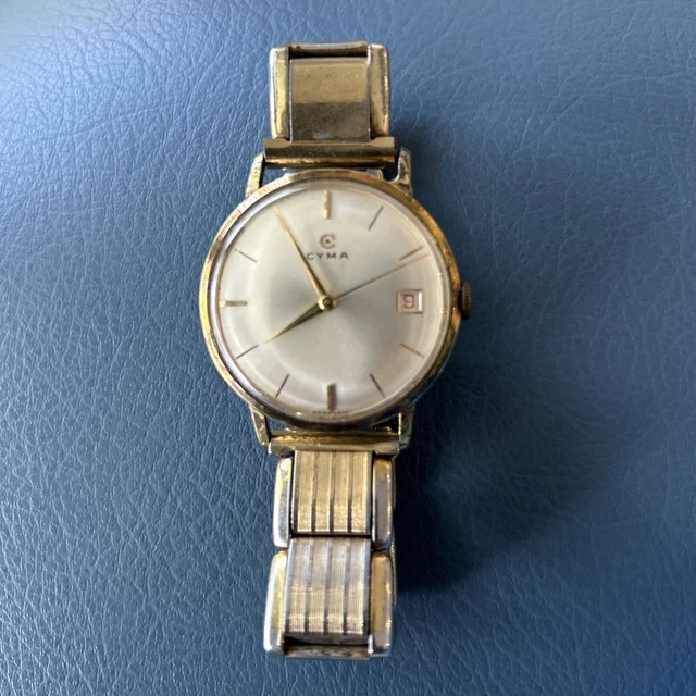 CYMA MENS WATCH (Date Gold Stretch Strap) $250.00 - PicClick AU