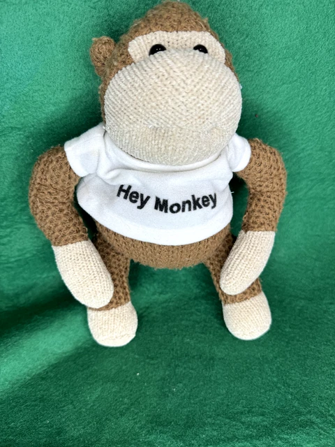 PG TIPS HEY Monkey Plush Soft Knitted toy Kids Plushie Brown, White £9. ...