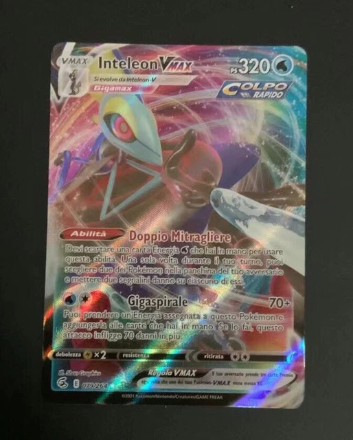 CARTE POKEMON VMAX Italiano Inteleon VMax Full Art 079/264 Colpo ...