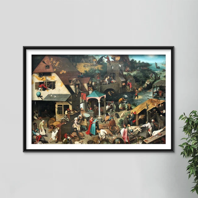 PIETER BRUEGEL THE Elder - The Dutch Proverbs (1559) - Painting Poster ...