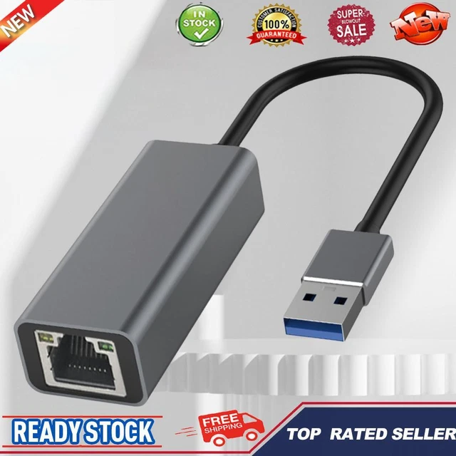 TYPE-C TO RJ45 Ethernet Wired LAN Adapter 10/100/1000Mbps (Grey USB ...