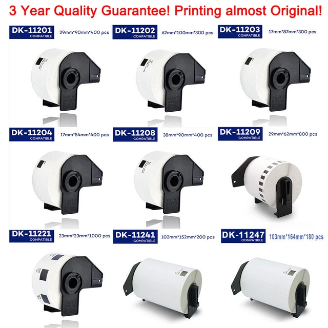 CONTINUOUS LABEL ROLL for Brother DK-22205 DK-11201 DK-11209 for QL-570 ...