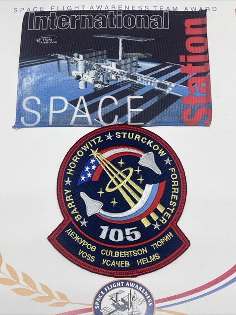 NASA STS-105 ISS Flag Flown Aboard The Space Shuttle Discovery Mission Patch JD $268.93 ...