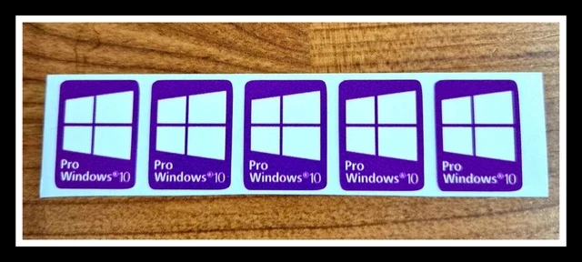 5X WINDOWS 10 Pro Aufkleber Violett Sticker LOGO Badge Label Decal ...