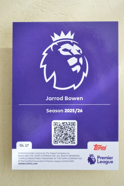 TOPPS PREMIER LEAGUE 2026 Gold Lion Card Jarrod Bowen GL17 £9.40 ...