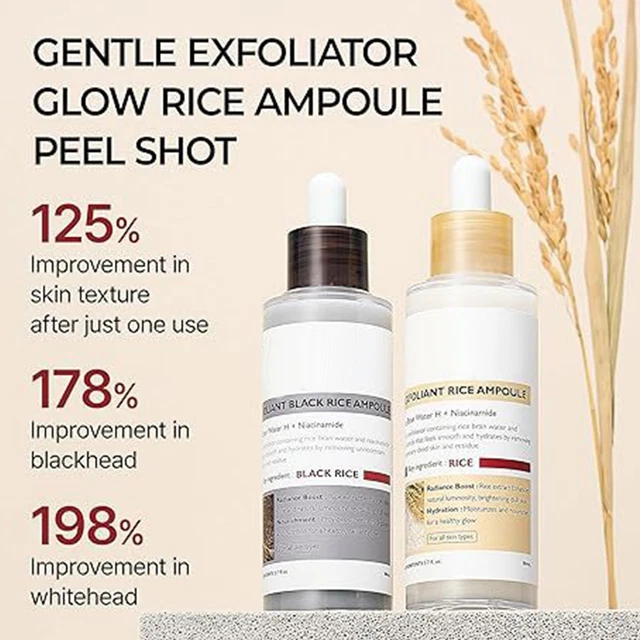 DR.MELAXIN PEEL SHOT GLOW EXFOLIANT RICE AMPOULE (WHITE / BLACK RICE ...