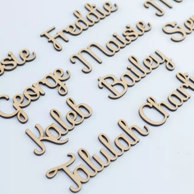 PERSONALISED SCRIPT NAMES, Bespoke letters or words. Wooden Christmas ...
