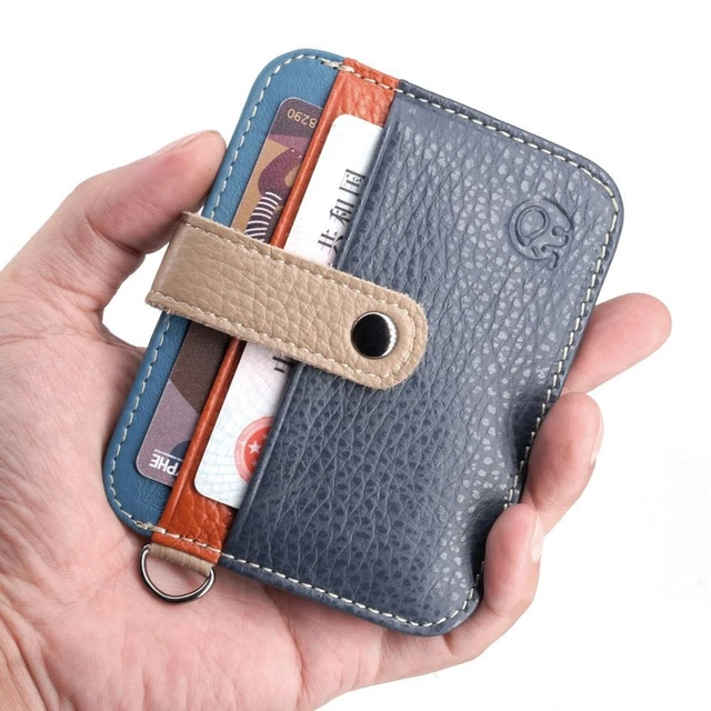 BANK ID CARD Mini Slim Wallets Cowhide Leather Small Coin Purse Women ...