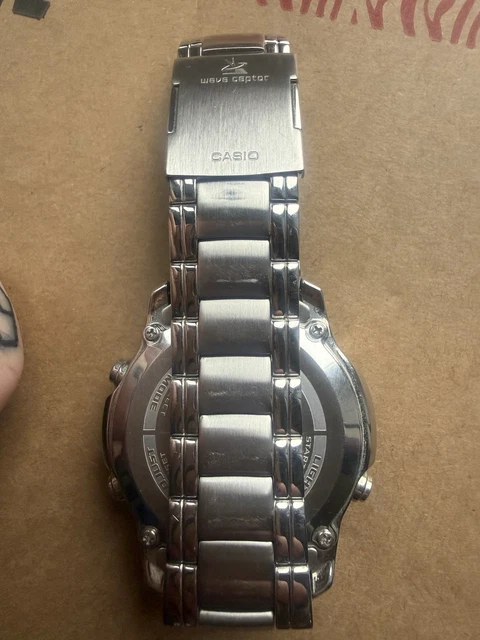 CASIO WAVE CEPTOR WVQ-560 Dual Alarm Blue Dial Excellent Condition ...