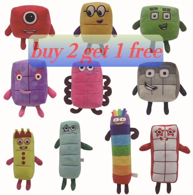 NUMBERBLOCKS CARTOON PLUSH Toy 1-10 Number Playful Pals Plush Soft Toy ...