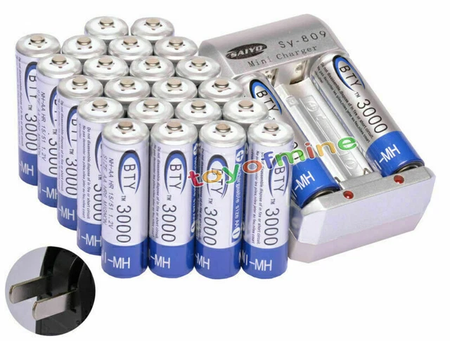 24X AA 3000MAH 1.2V Ni-MH rechargeable battery BTY for MP3 RC Toy ...