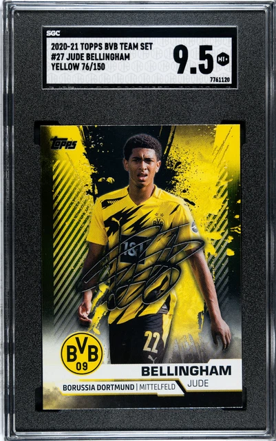 TOPPS BVB TEAM Set 2020-21 JUDE BELLINGHAM #27 YELLOW Parallel /150 SGC ...